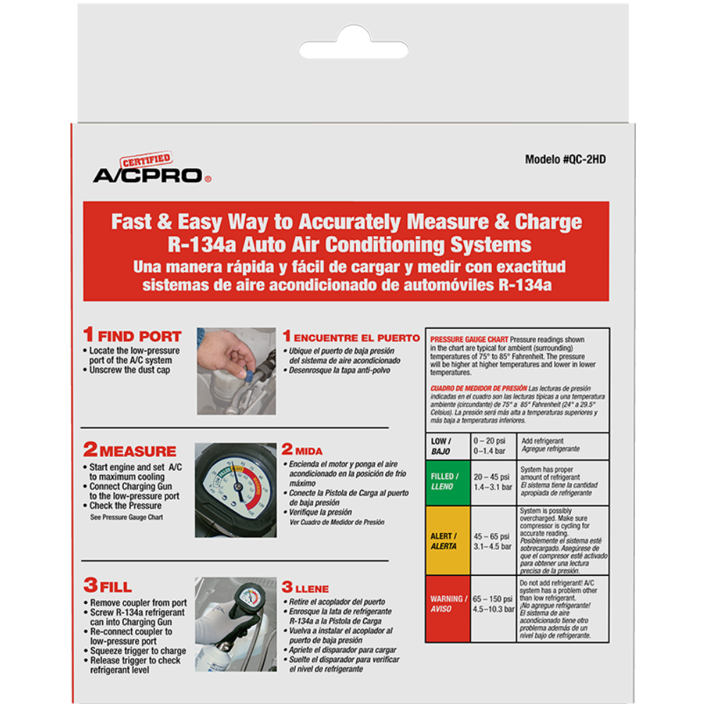 QC-2HD R-134a Professional Auto A/C Charging Gun | AC Pro®